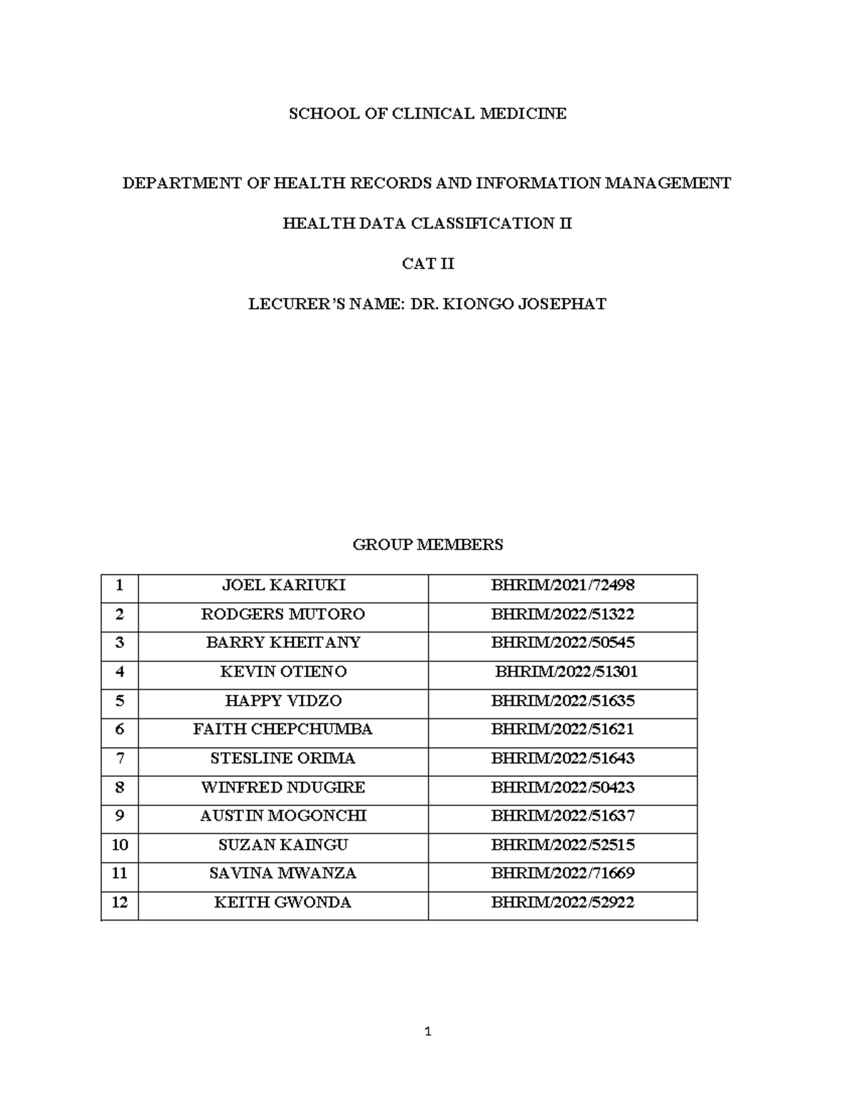 HDC2-1: Health Data Classification II - Key Concepts and Chapters - Studocu