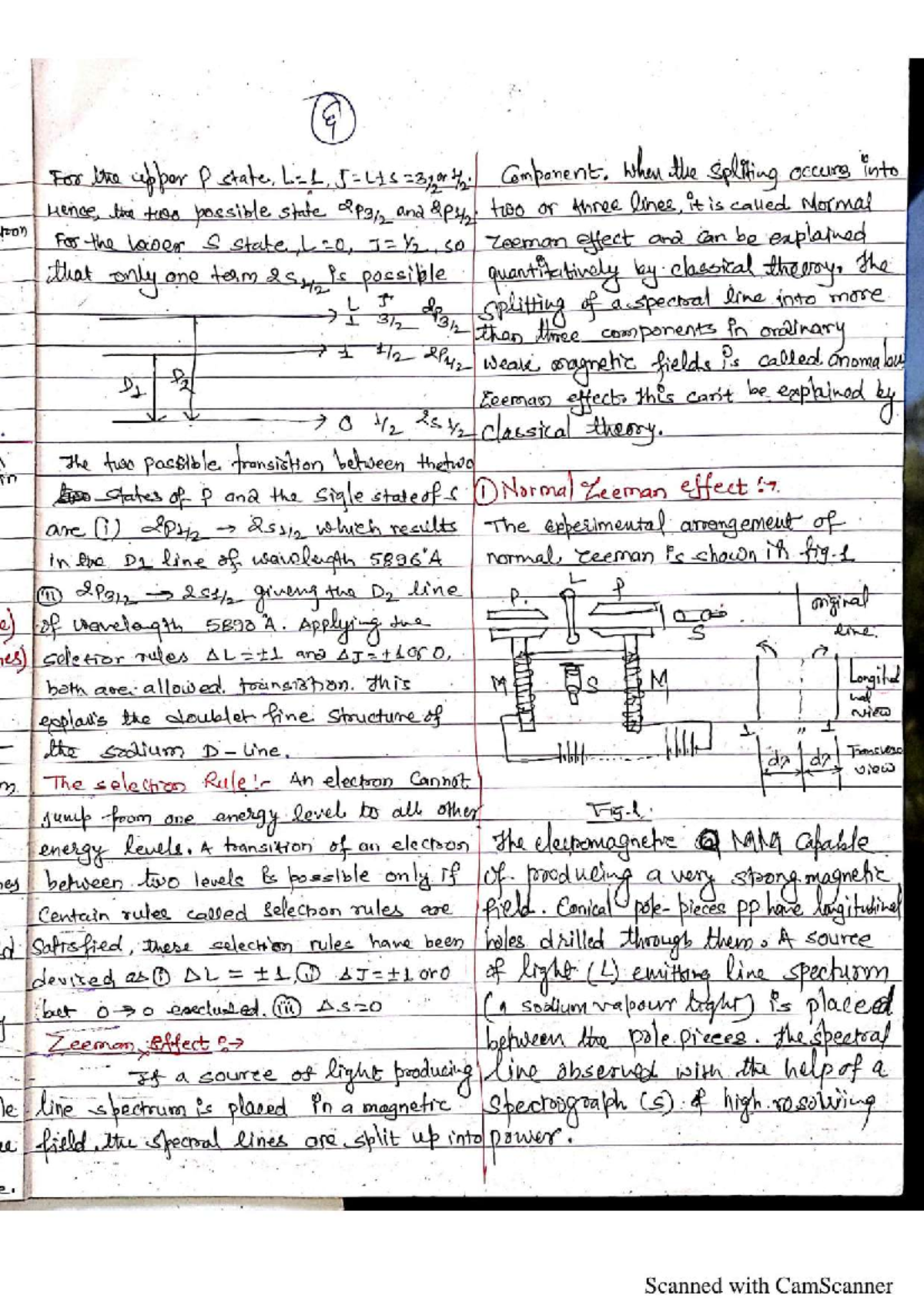 spectroscopy analysis and description - 9 For the upper P state ...
