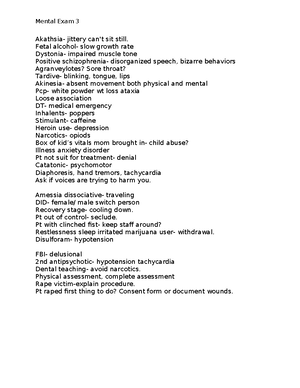 Exam 2 Review Mental - Exam 2 - MENTAL HEALTH EXAM 2 REVIEW CHAPTER 5 THEORIES AND THERAPIES ...