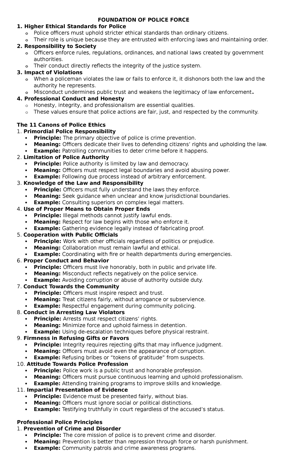 Module-6 - Reviewer: Ethical Standards and Responsibilities in Policing ...