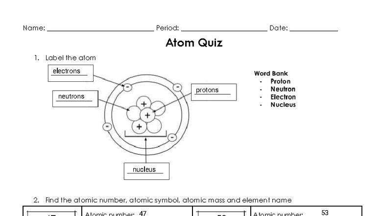 Atom Quiz Review - Brenda Hernandez Cajero - Studocu