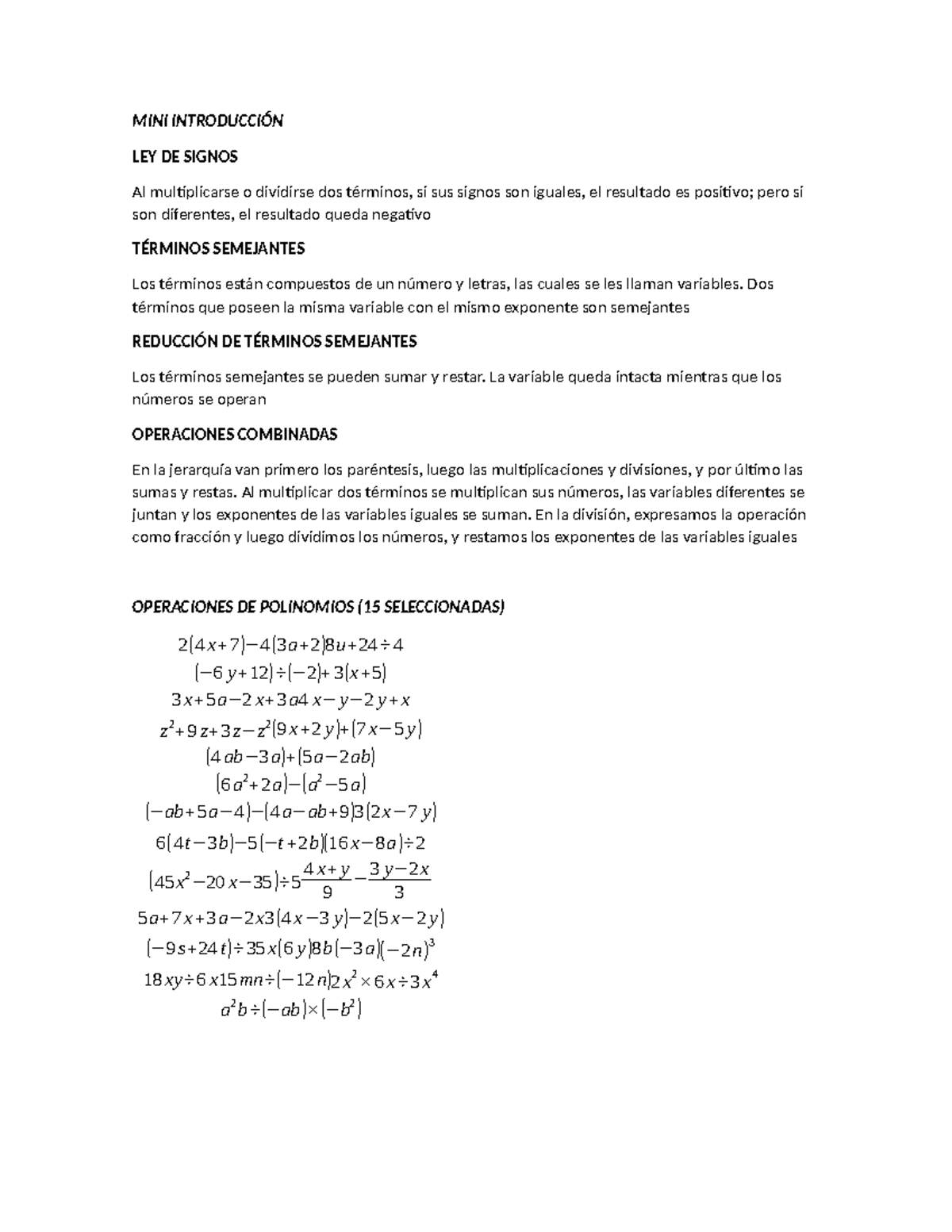 MINI Introducción a la Ley de Signos y Términos Semejantes - Studocu