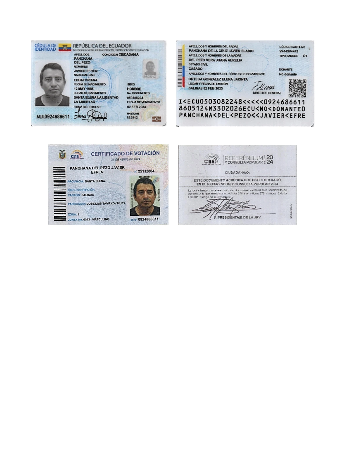 Cedula - Javier Panchana - CÉDULA DE REPUBLICA DEL ECUADOR APELLIDOS Y ...