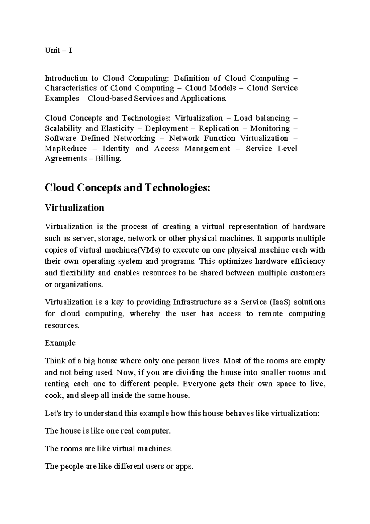 Cloud Computing Unit 1: Concepts, Virtualization, and Load Balancing ...