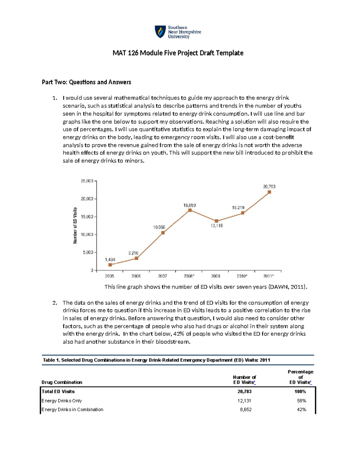 MAT 126 Module Five Project Draft: Energy Drink Impact Analysis - Studocu