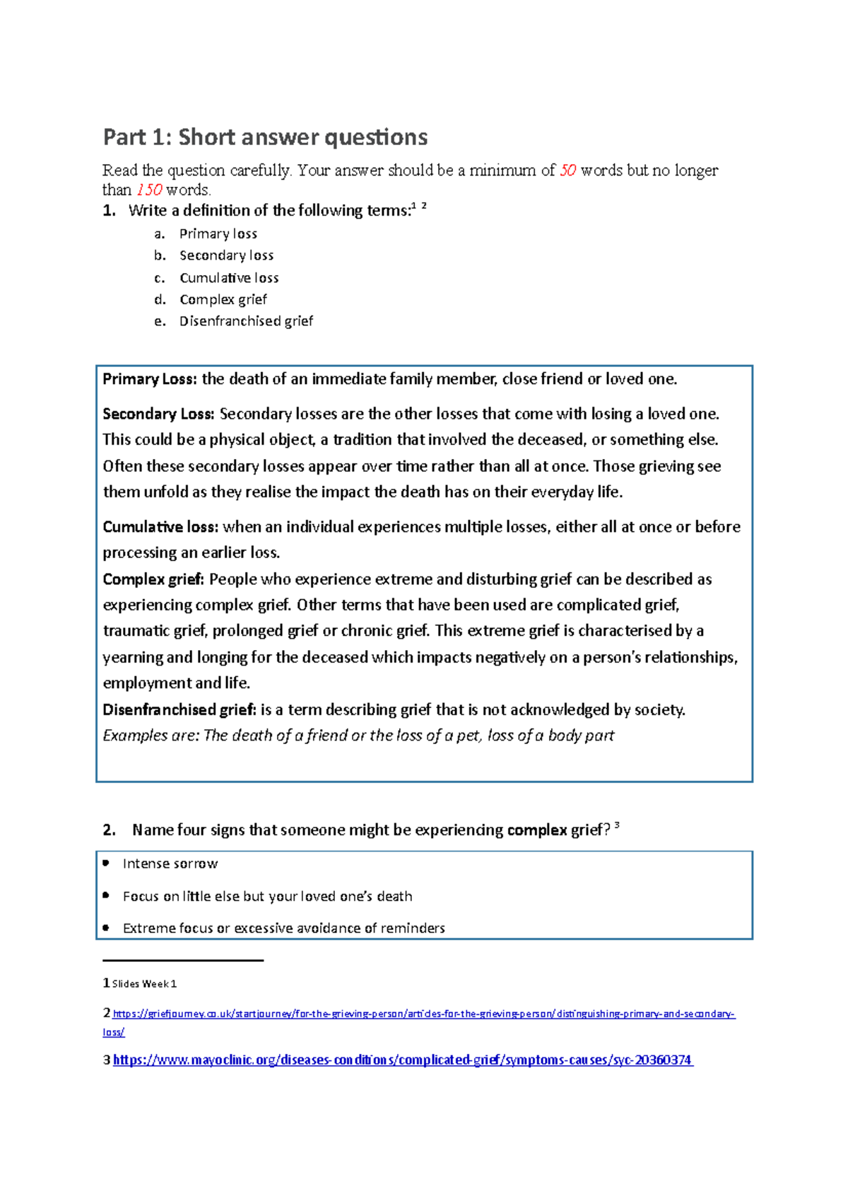 CHCCCS 017 AE Knowledge assessment 2021 Share - Part 1: Short answer ...
