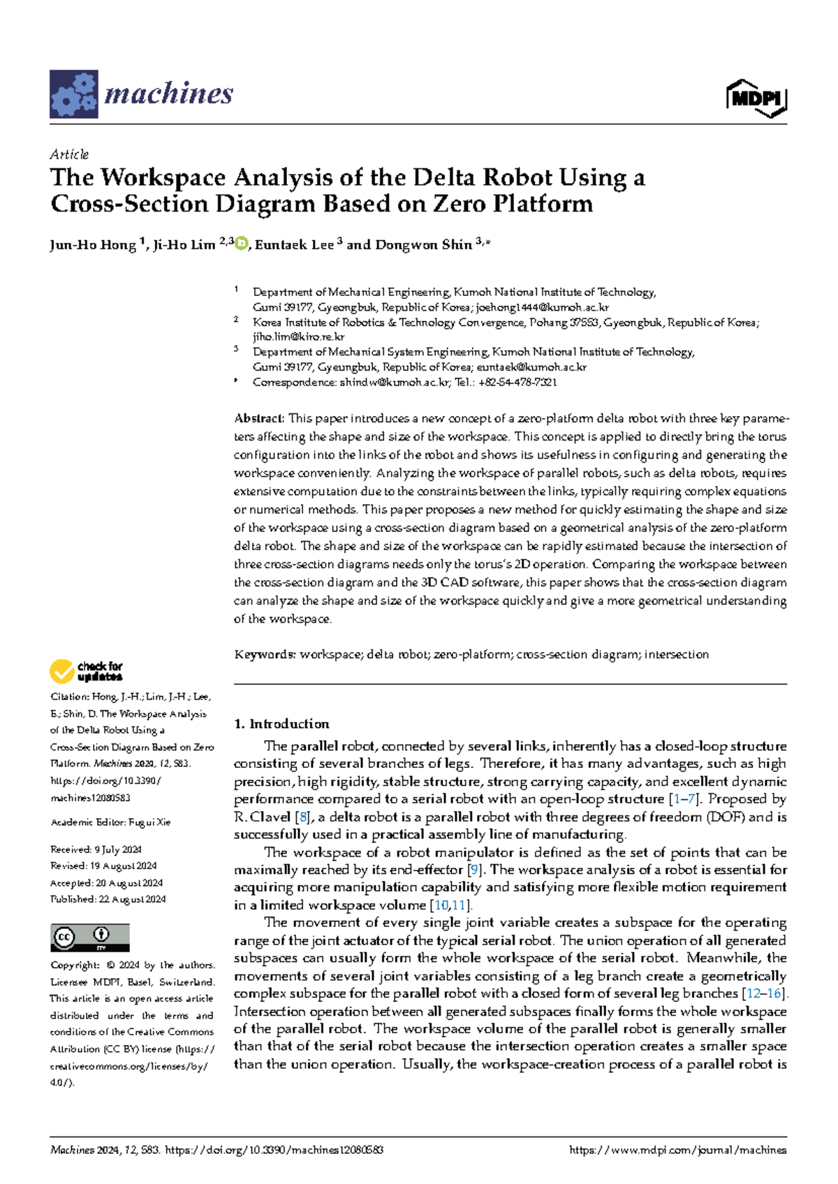 Delta Robot Workspace Analysis: Diagram-Based Methodology (Machines ...