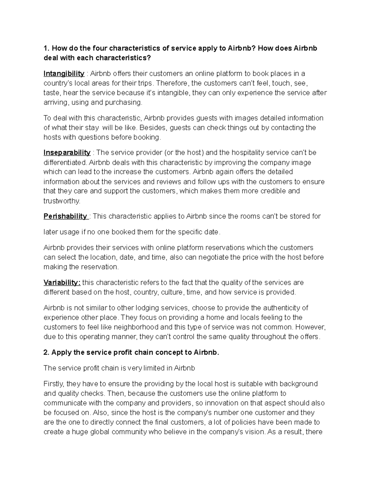 COMP 101: Case Study Analysis - Airbnb's Unique Hospitality Model - Studocu