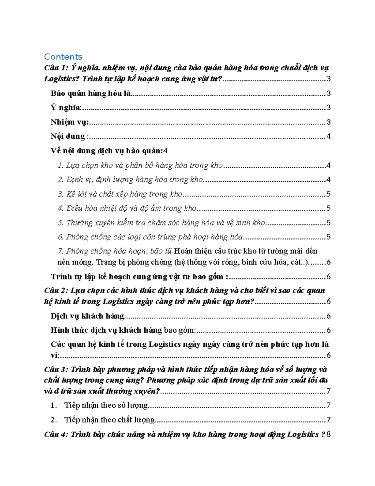 Tiếp Nhận Hàng Hóa Trong Logistics - LTH Study Notes - Studocu