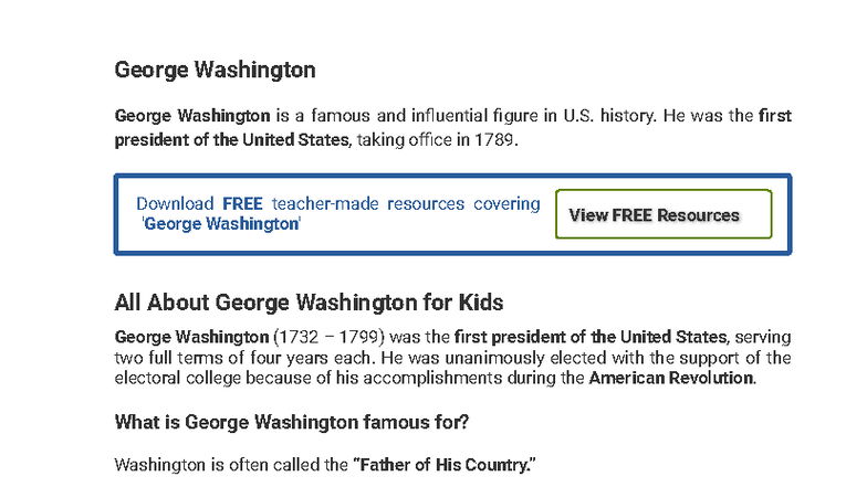 George Washington: A Comprehensive Study Guide for U.S. History - Studocu