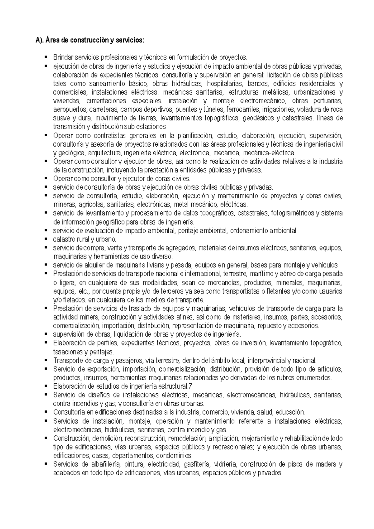 Actividades de Empresas Constructoras: Servicios y Proyectos de ...