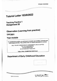 Tps2601 - Unisa - Teaching practical 1 - Studocu