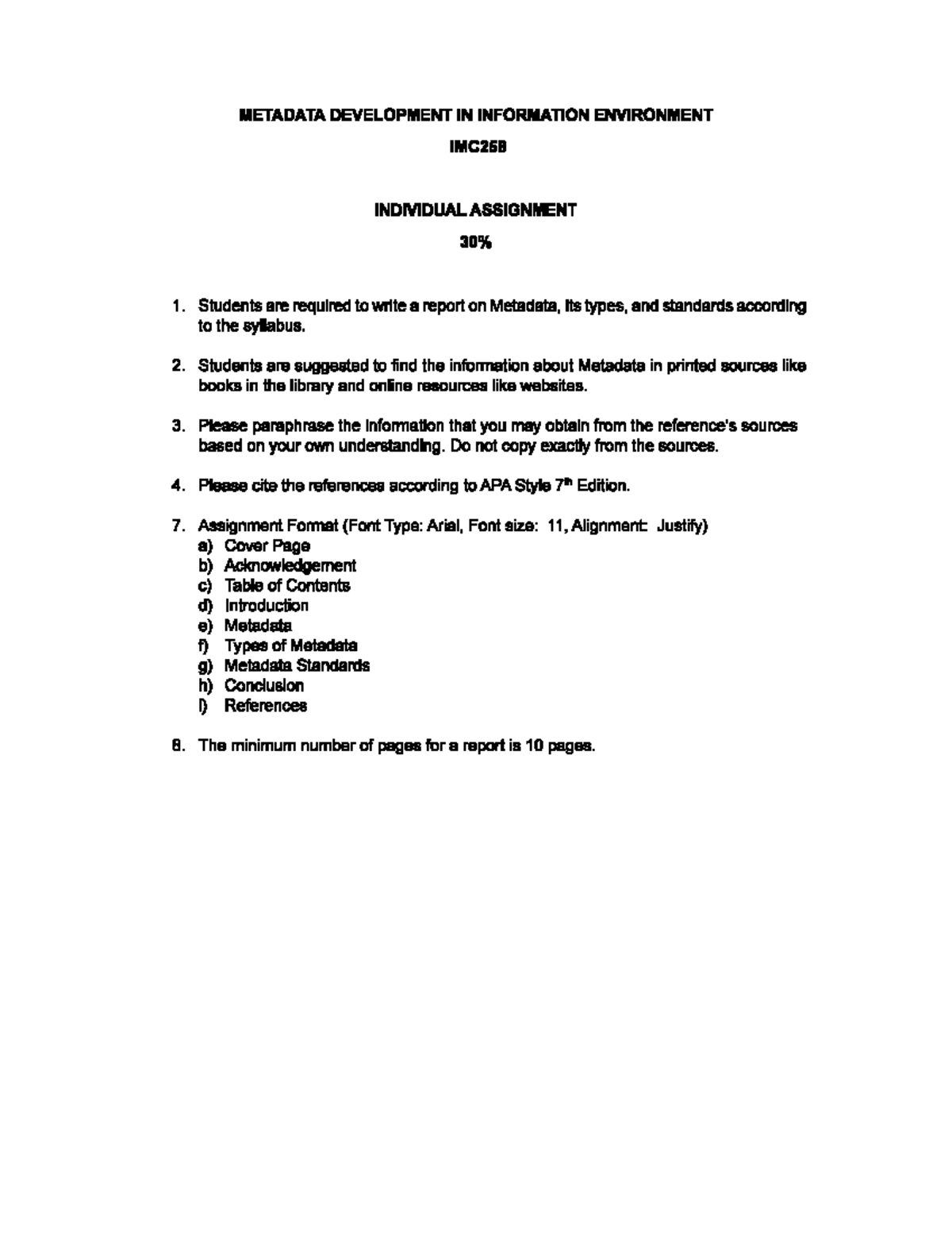 IMC258 Assgt: Individual Guidelines & Instructions for Success - Studocu