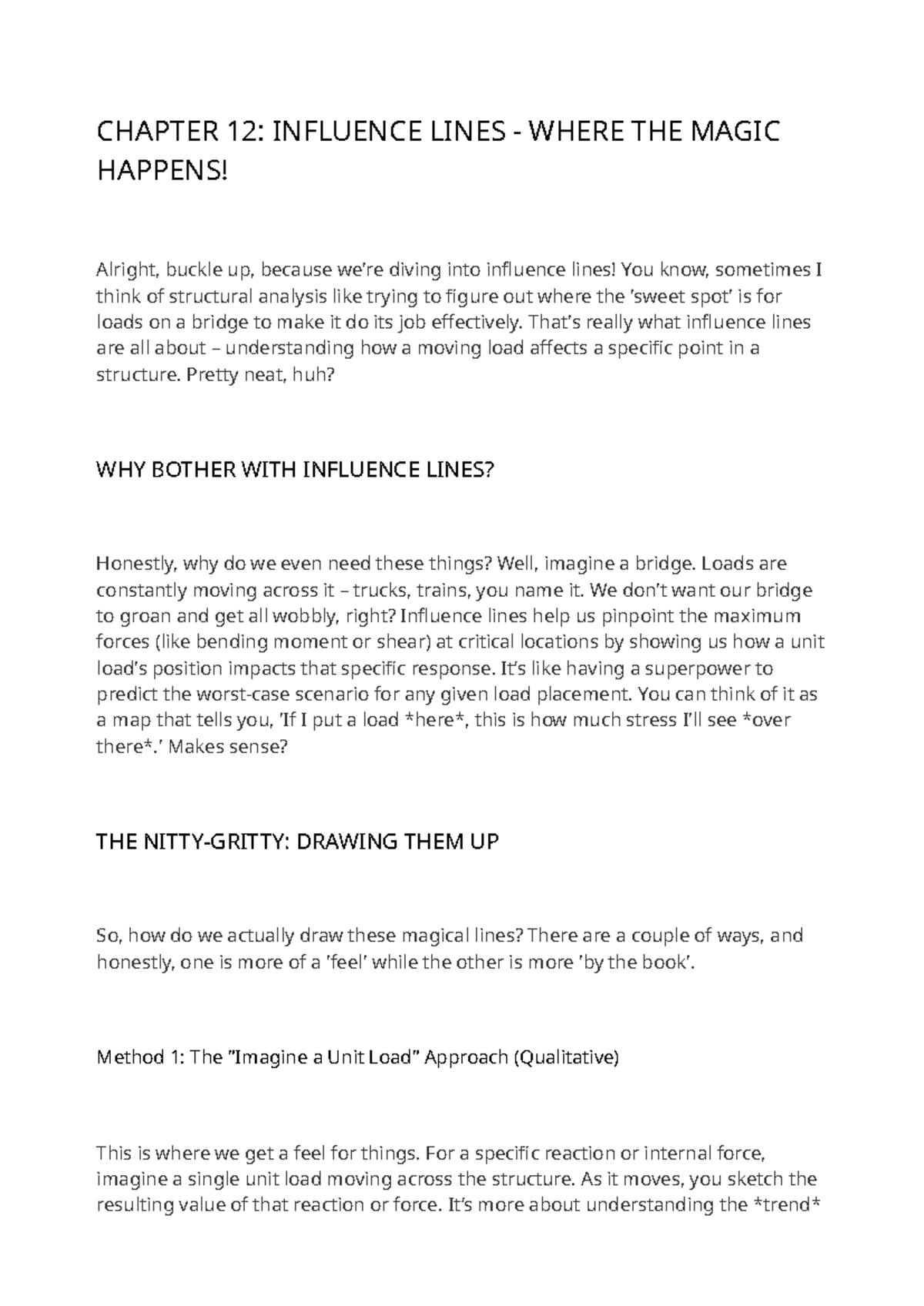 CHAPTER 12: INFLUENCE LINES IN STRUCTURAL ANALYSIS REVIEW - Studocu