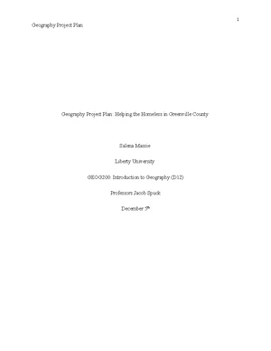 Geog 200 Geography Project Plan Assignment Instructions Guide - Studocu