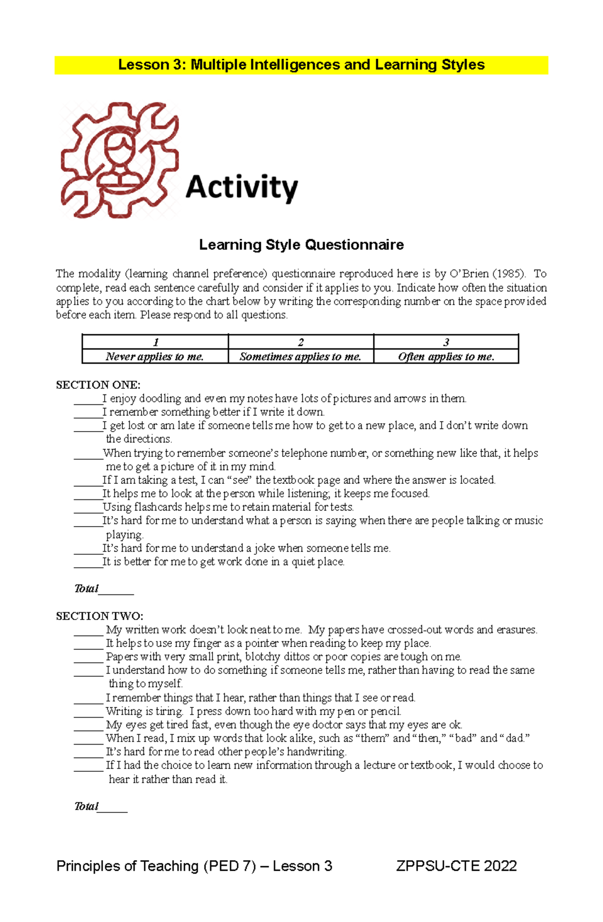 Multiple Intelligences & Learning Styles: Lesson 3 (INBOUND 550881 ...