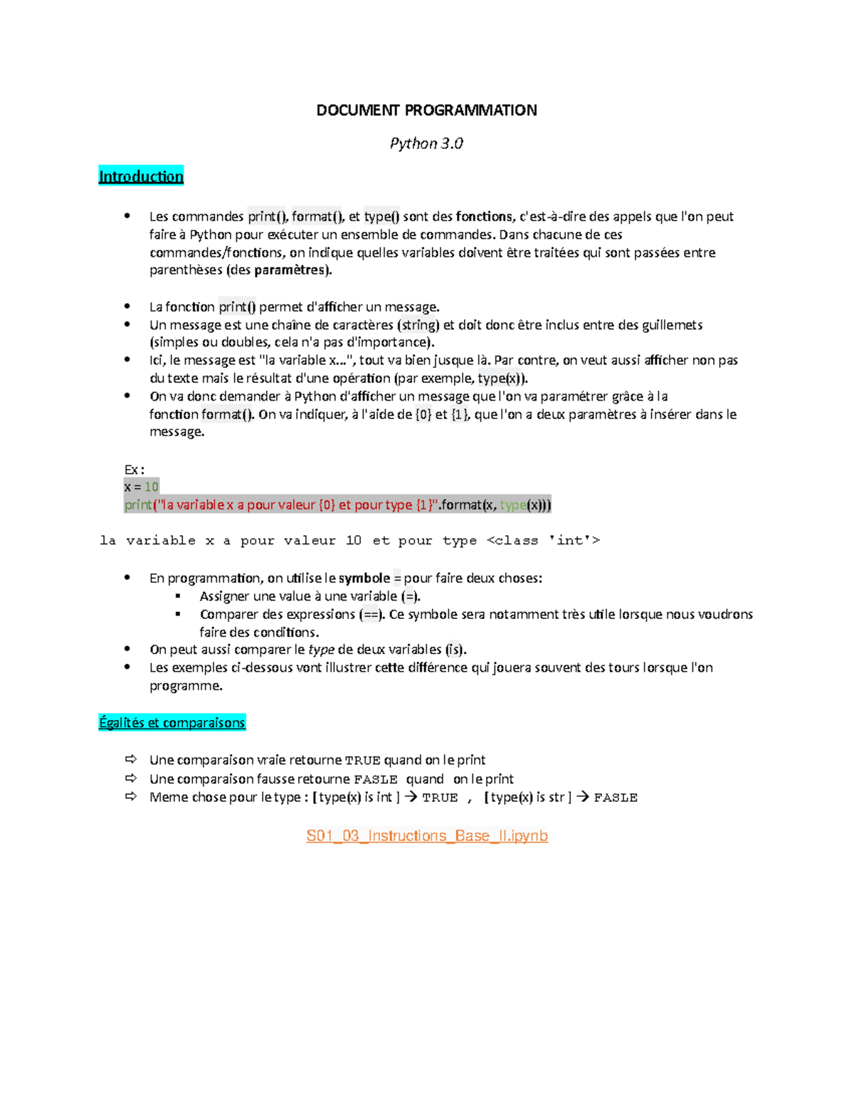 Notes de cours - Principes de la programmation en gestion - 20704 ...
