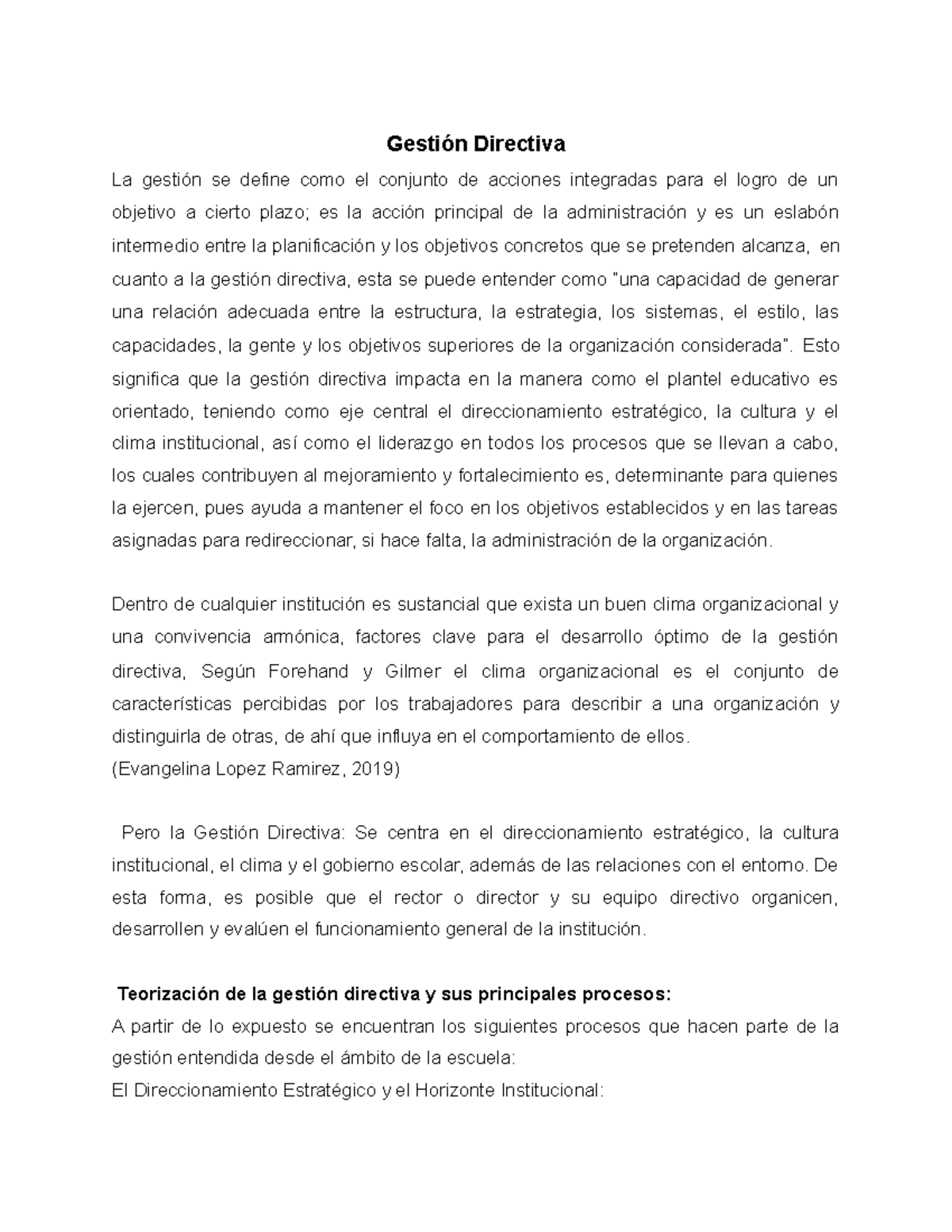 Gestion directiva-1 - Ensayo grupa - Gestión Directiva La gestión se ...