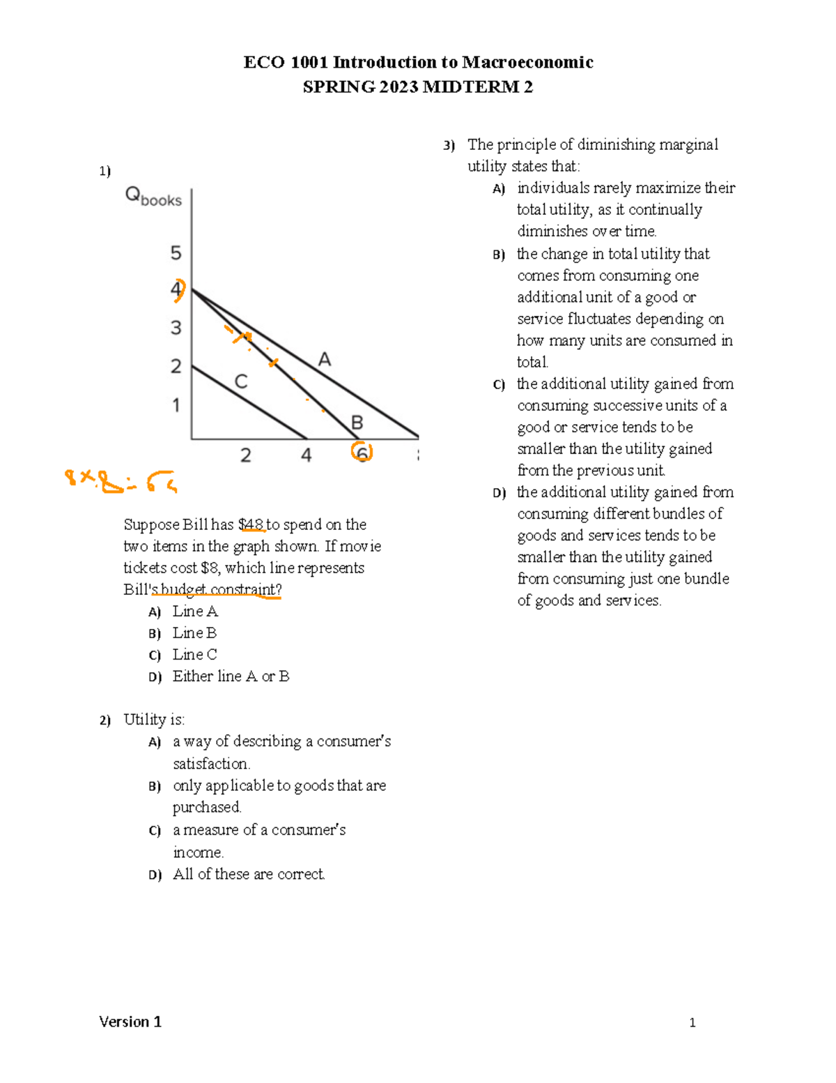 Midterm 2 H Sample - Economics Spring 2023 Study Guide - Studocu
