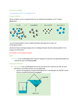Samenvatting scheidingstechnieken - scheidingstechnieken Mengsels ...