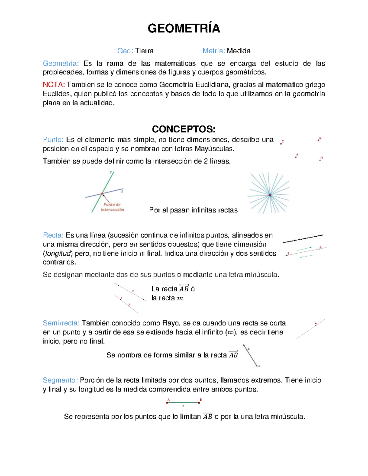 GEOMETRÍA: Conceptos y Clasificación de Ángulos - 05082022 - Studocu