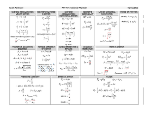 Simple Harmonic Motion Data Sheet - Part I Hanging Mass, m Uncertainty ...
