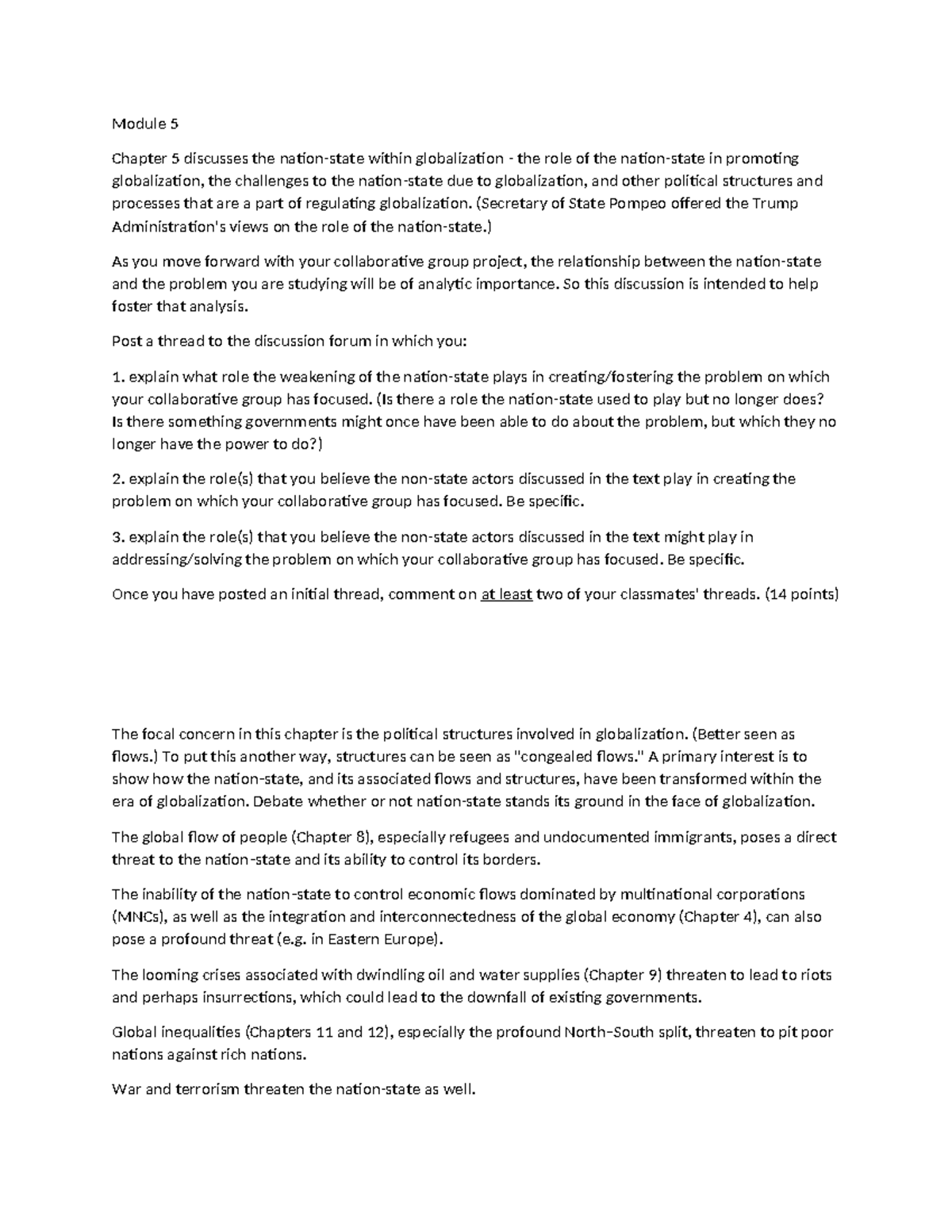 Module 5 - The Nation-State within globalization - Module 5 Chapter 5 ...