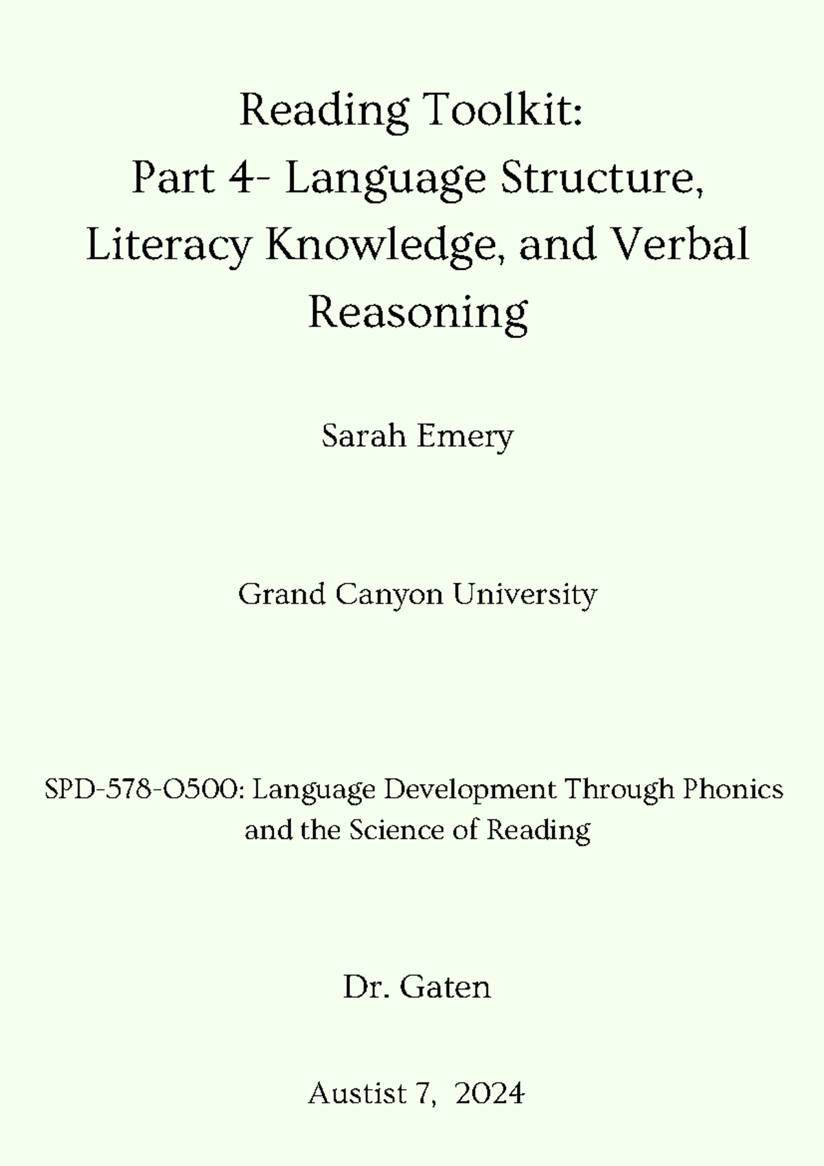 Reading Tool Kit Part 1-4 - Reading Toolkit: Part 4- Language Structure ...