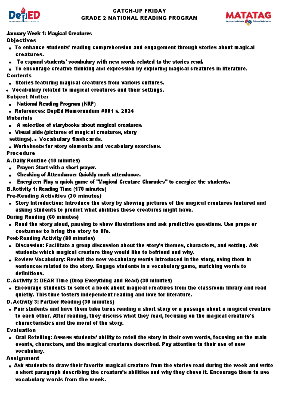 PIP Lesson Plan: Marungko Approach for Letter Sounds Mm, Ss, Aa, and Ii ...