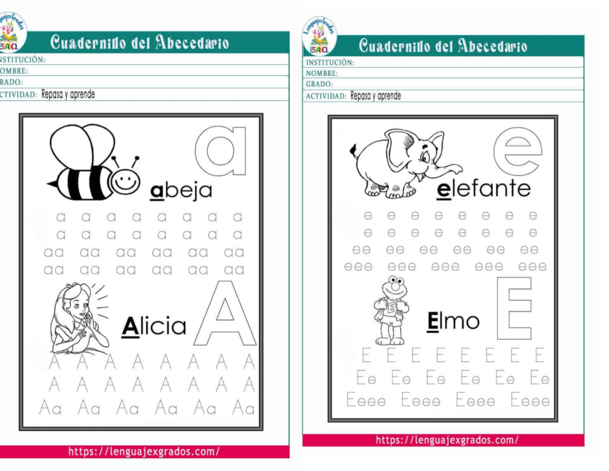 Letra a y e - SAO Cuadernillo del Abecedario BAC Cuadernillo del ...