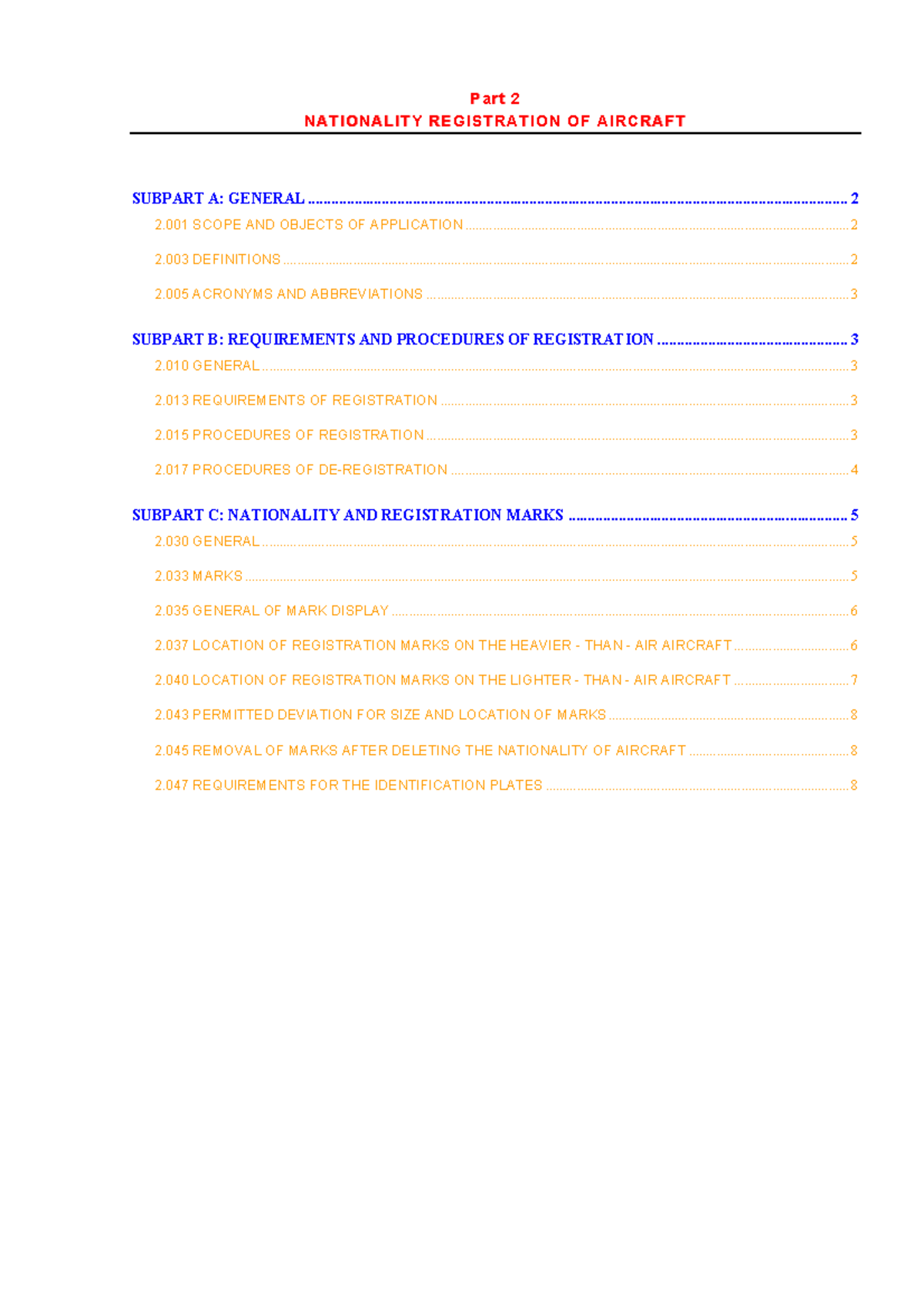 Vietnam Aviation Regulations Part 2: Nationality Registration of ...
