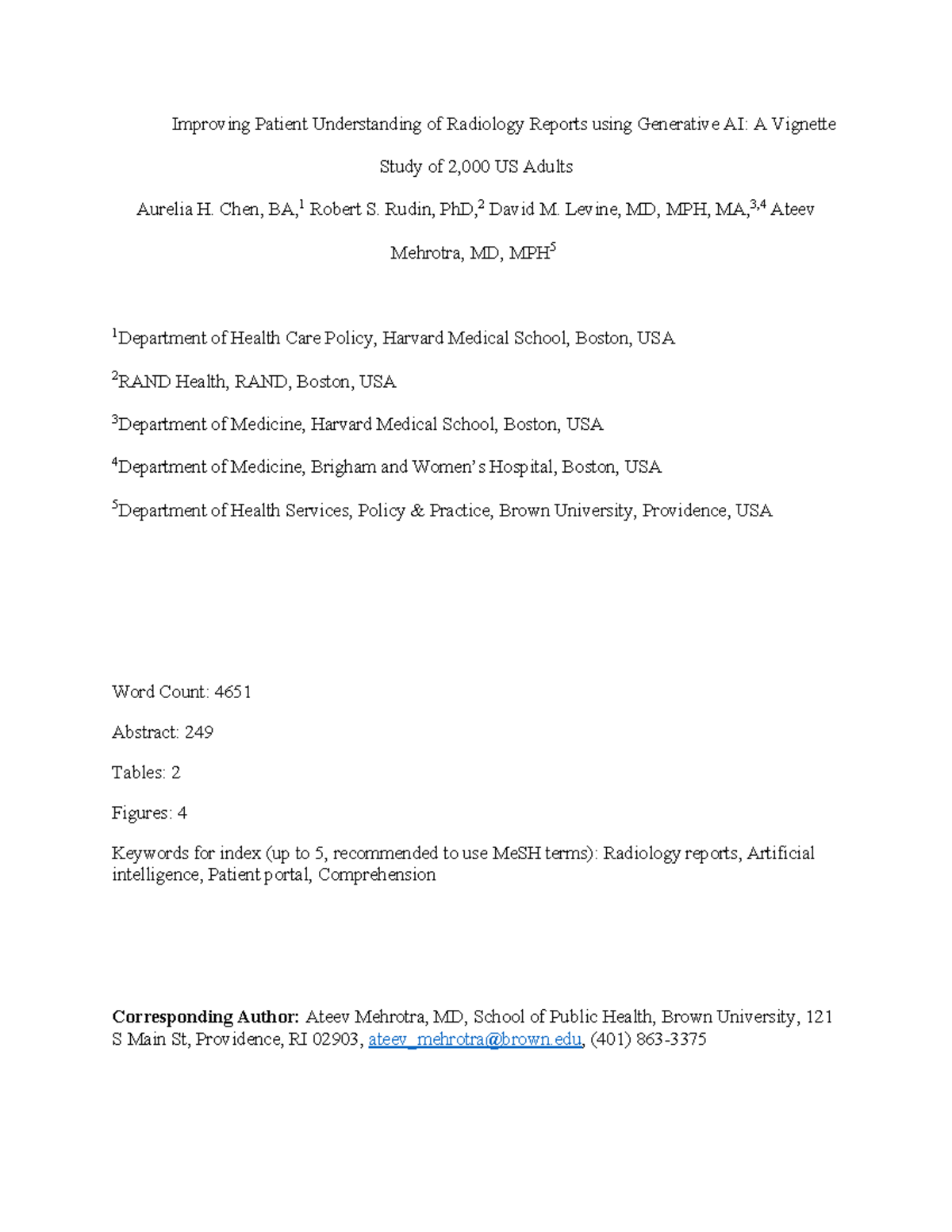 AI Simplification of Radiology Reports: Enhancing Patient Comprehension ...