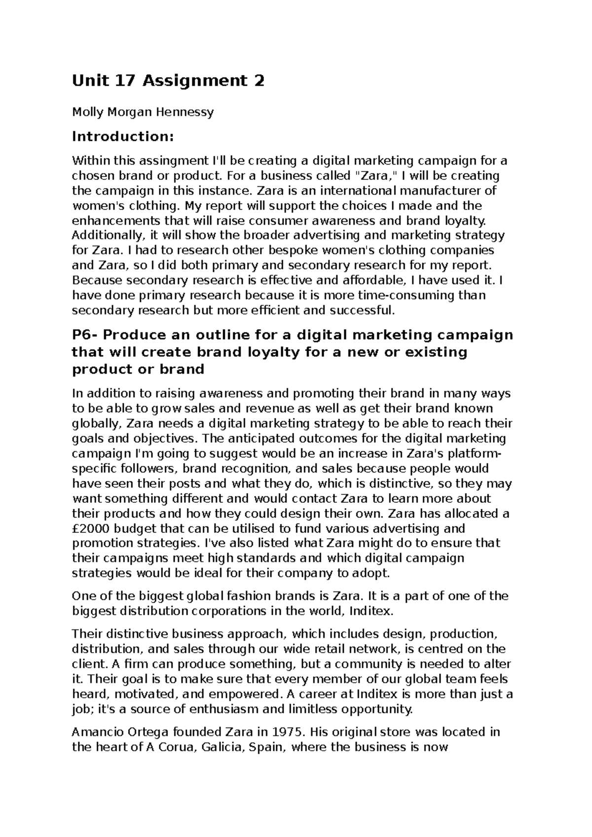 Unit 17 Assignment 2 - Unit 17 Assignment 2 Molly Morgan Hennessy Introduction: Within this ...