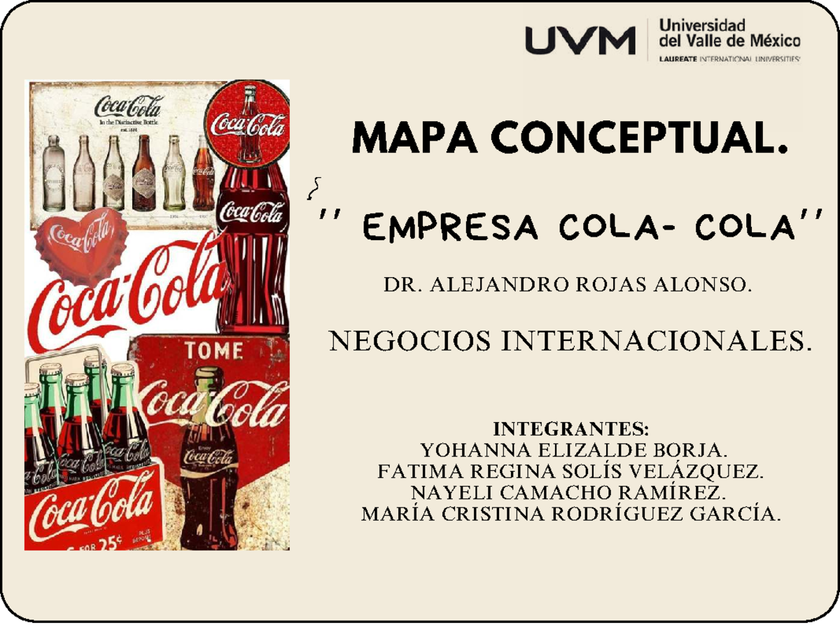 A2 MCRG.mapa conceptual - MAPA CONCEPTUAL. ’’ EMPRESA COLA- COLA’’ DR ...