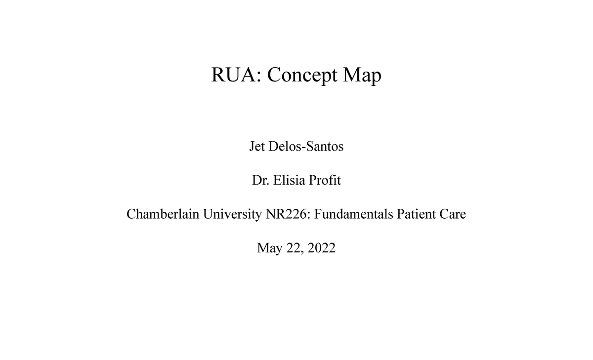 Concept Map RUA - RUA: Concept Map Jet Delos-Santos Dr. Elisia Profit Chamberlain University ...