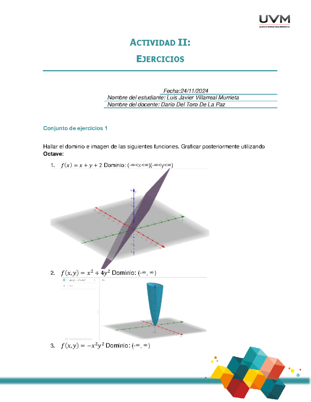 Actividad 2: Ejercicios de Cálculo Vectorial (Cálculo II) - Studocu