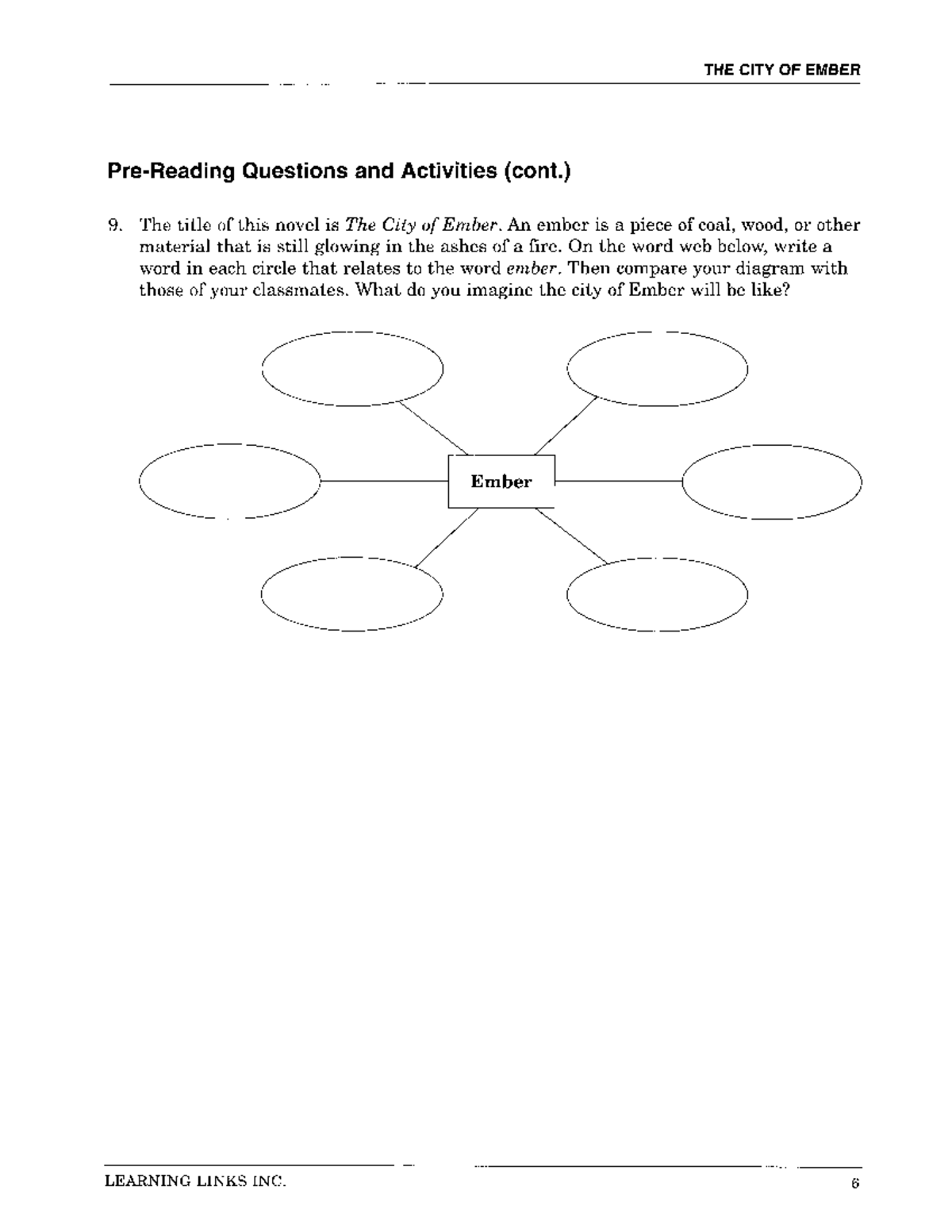 City of Ember Study Guide: Questions, Vocabulary, and Activities - Studocu