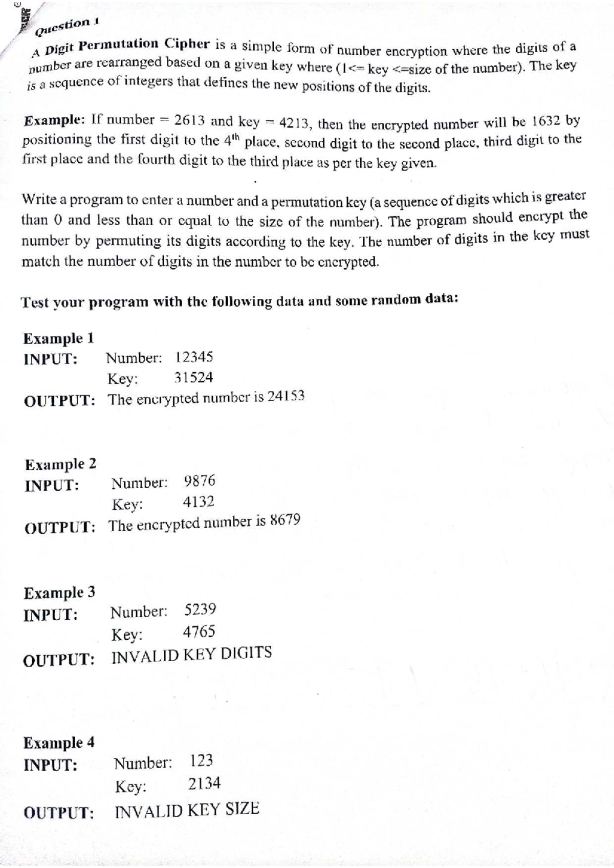 Isc Practical Programming Practice: Digit Permutation & Arrays - Studocu