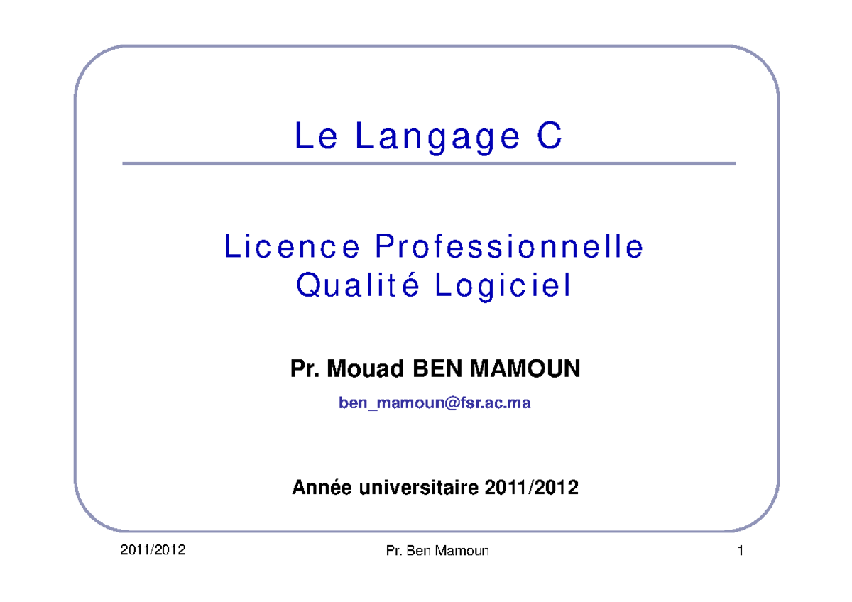 C Programmation: Bases, Fonctions, Tableaux et Structures de Contrôle (CS101) - Studocu