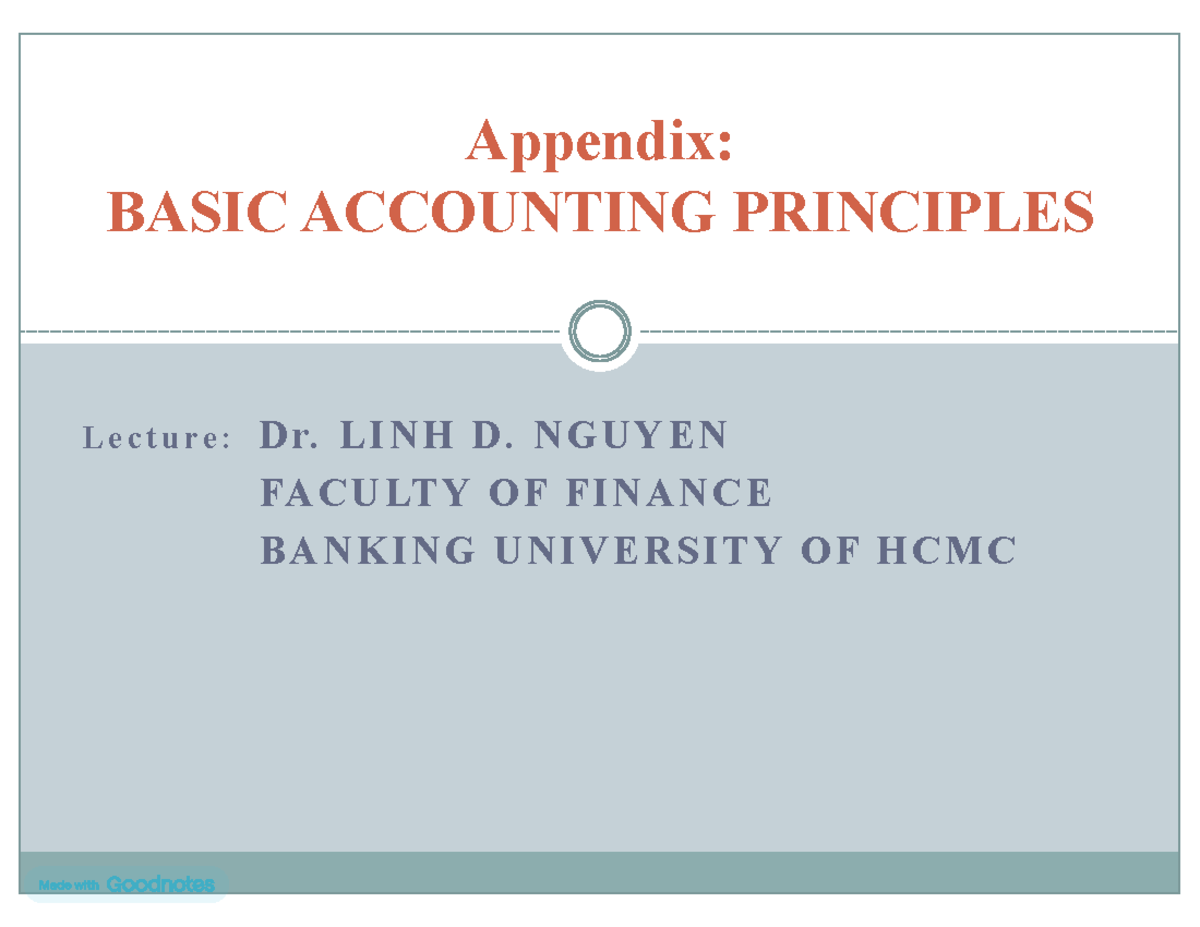 CFA Ch00B: Appendix - Basic Accounting Principles Lecture Notes - Studocu