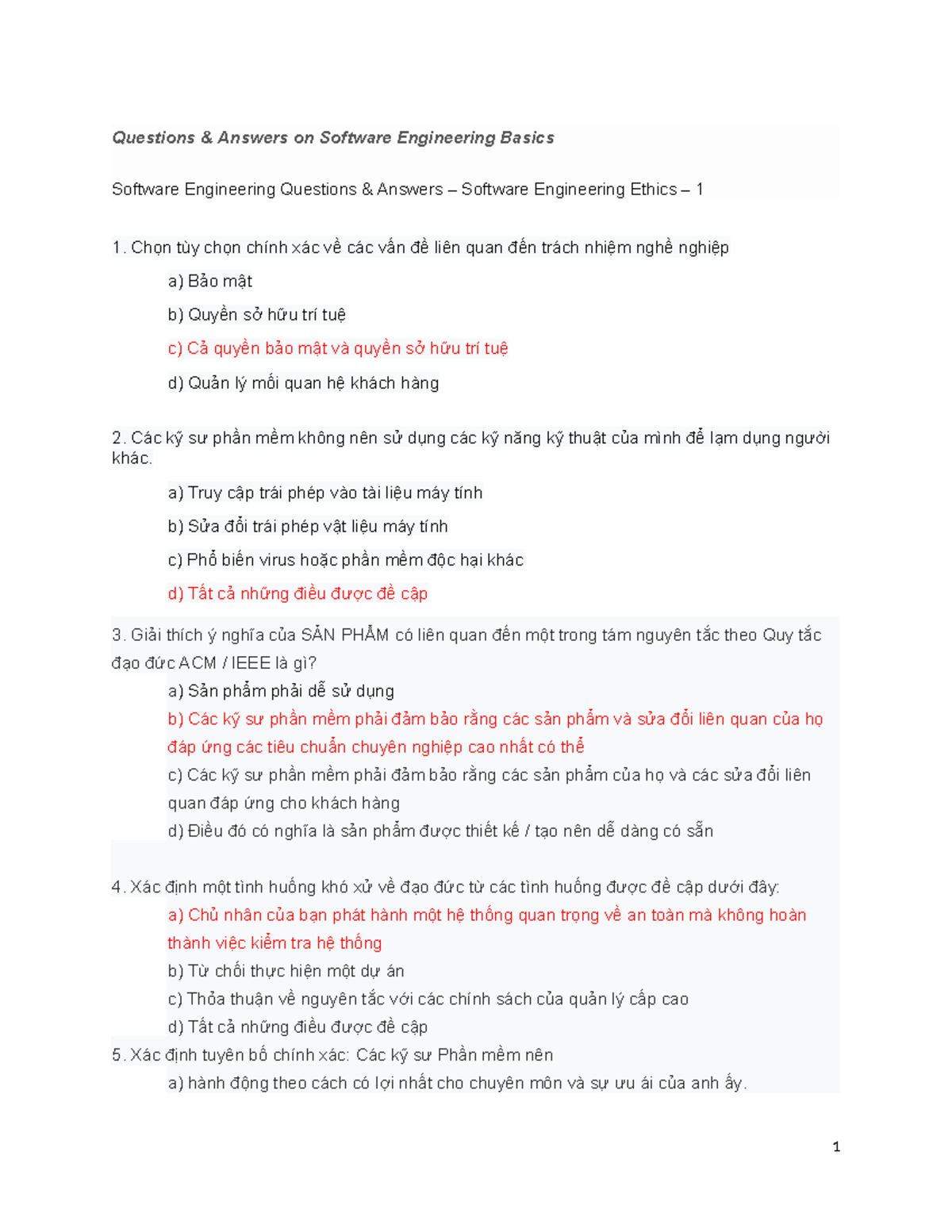 NM CNPM - Software Engineering Q&A: Ethics and Life Cycle Models - Studocu