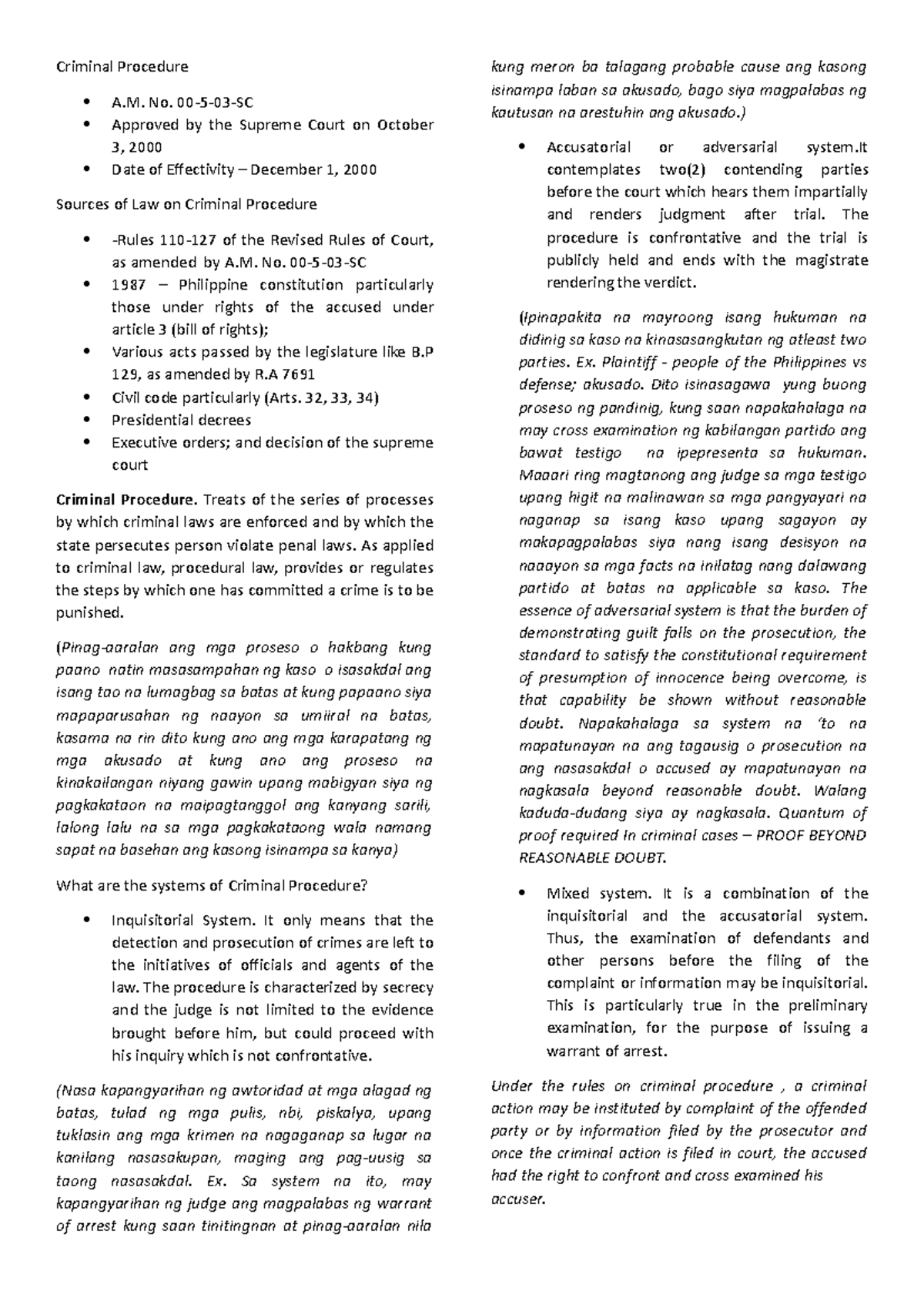 Crim Procedure Overview: Jurisdiction, Due Process, and Systems - Studocu