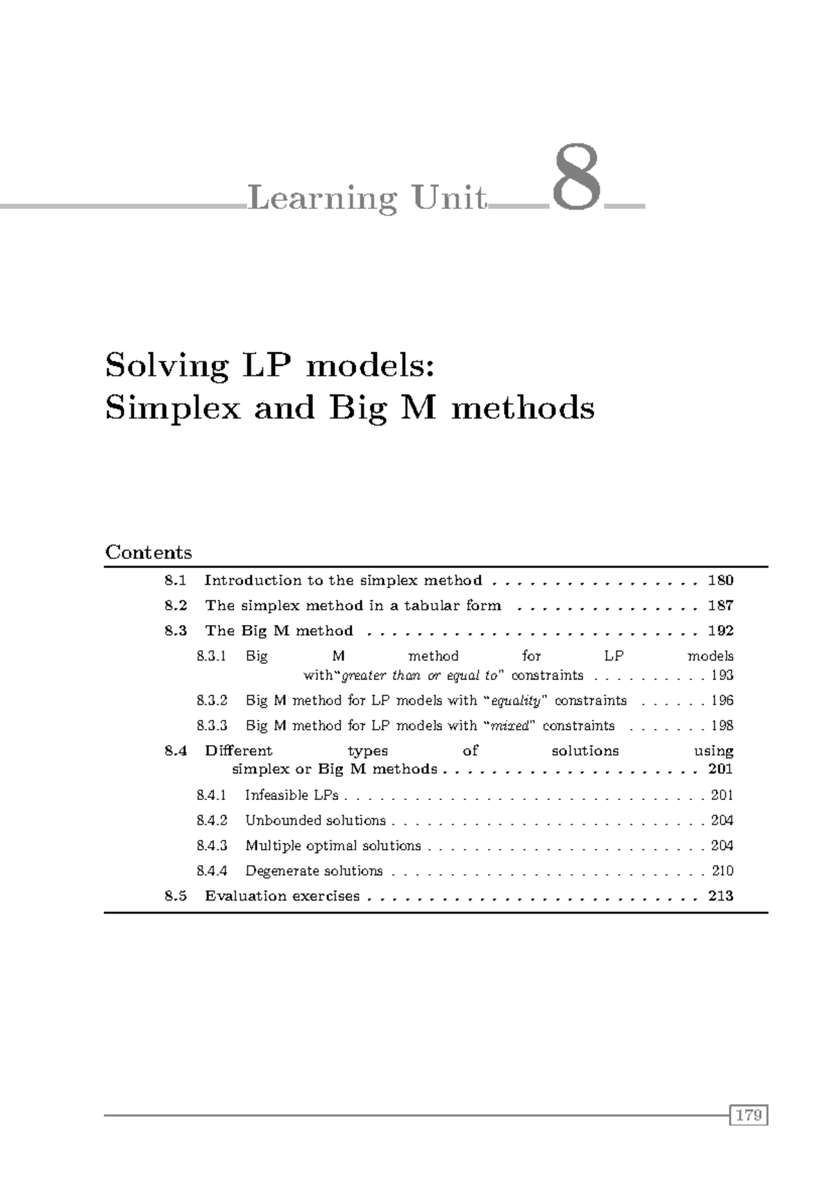 DSC2605 Learning Unit 8: Solving LP Models with Simplex & Big M Methods ...