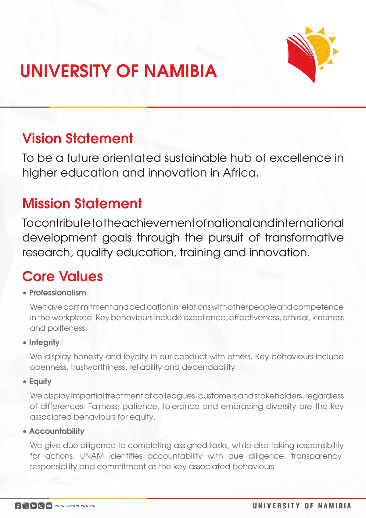 UNAM Vision & Mission Statement Overview - Notes - Studocu