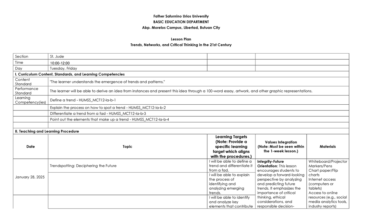 TNCT-LP - a lesson plan detailing the metods for a teacher to function ...