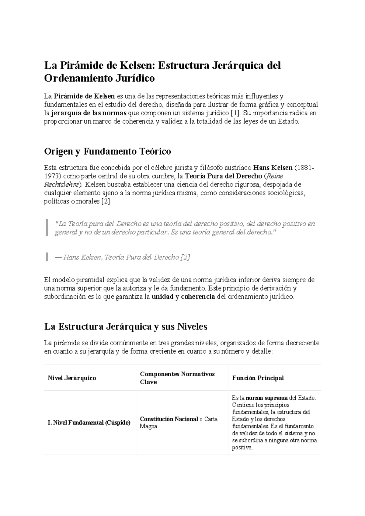 La Pirámide de Kelsen: Estructura Jerárquica del Derecho - Studocu