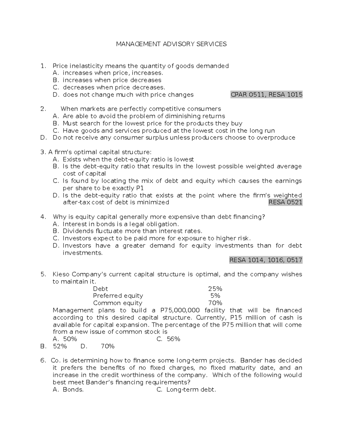 MAS-Drills-adi - Practice Problems for Management Accounting Concepts ...