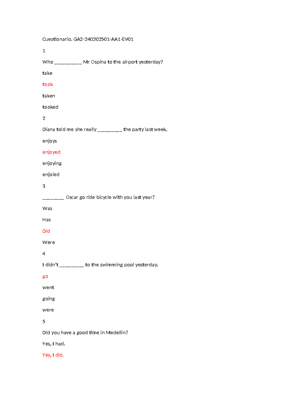 Cuestionario - GA2-240202501-AA1-EV: English Grammar Practice - Studocu