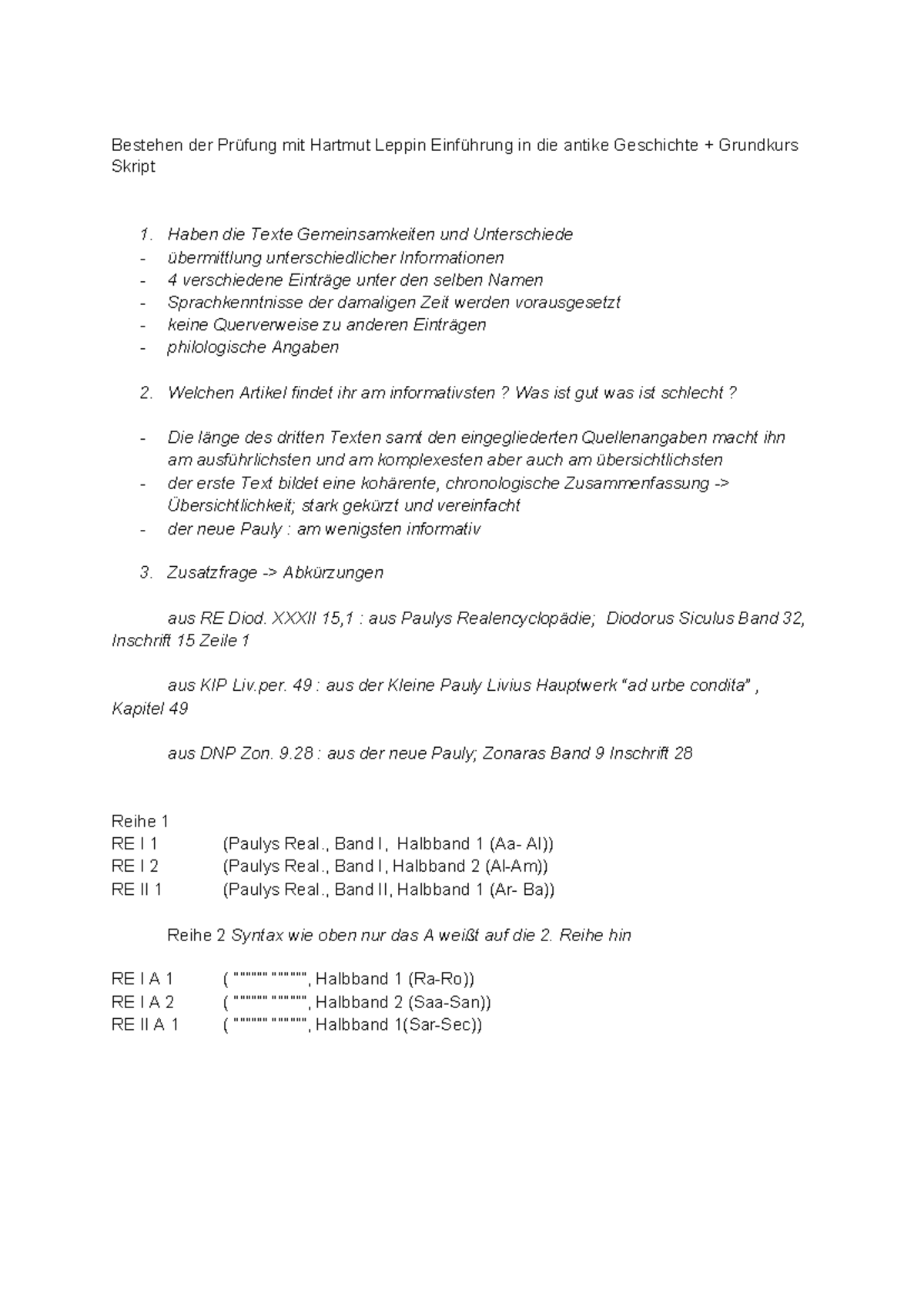 Tutorium Alte Geschichte - Bestehen der Prüfung mit Hartmut Leppin ...