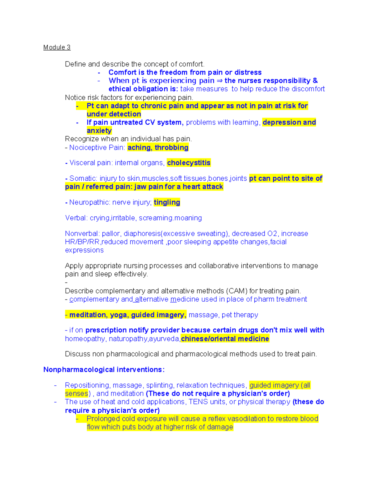 Module 3 & 4 - Summary Lippincott Coursepoint for Taylor's Fundamentals ...